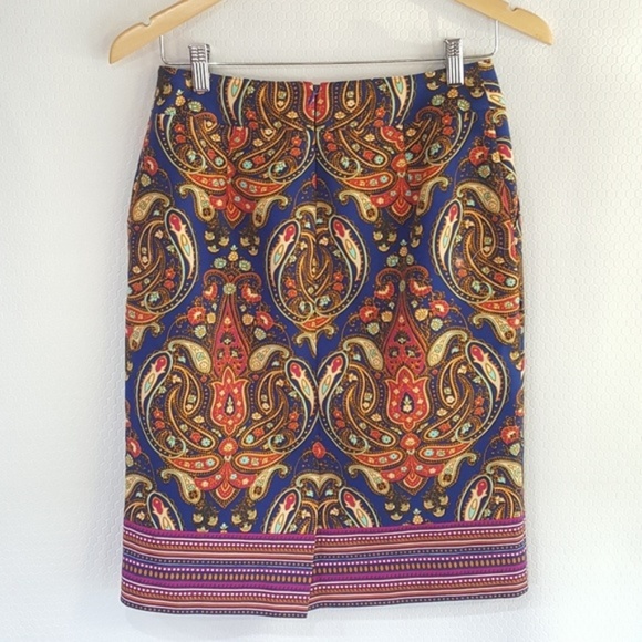 Merona | Skirts | Pencil Skirt Midi Merona Stretch Paisley Skirt | Poshmark